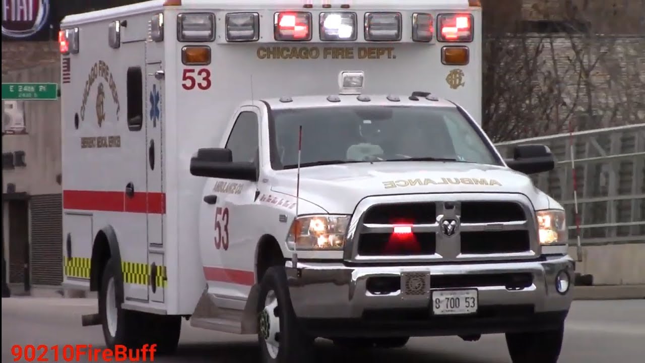 Chicago Fire Dept. Ambulance 53 Transporting Code 3 - YouTube