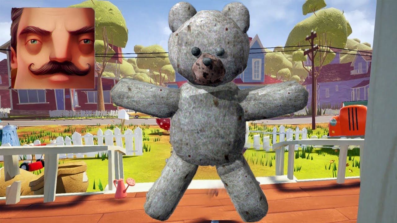 Hello Neighbor - My New Neighbor Granny Teddy Bear Act 2 Trampoline ...