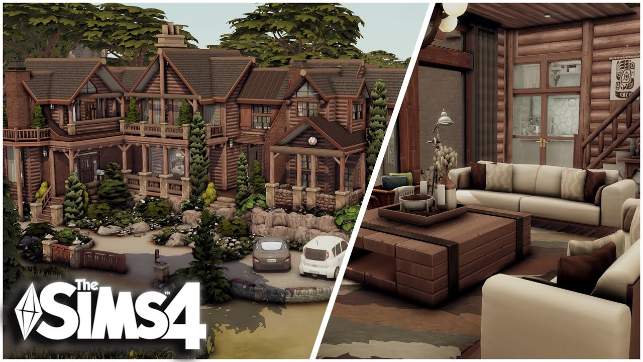 Huge Family Lodge | The Sims 4 NO CC Build | Collab with @create4sims ...