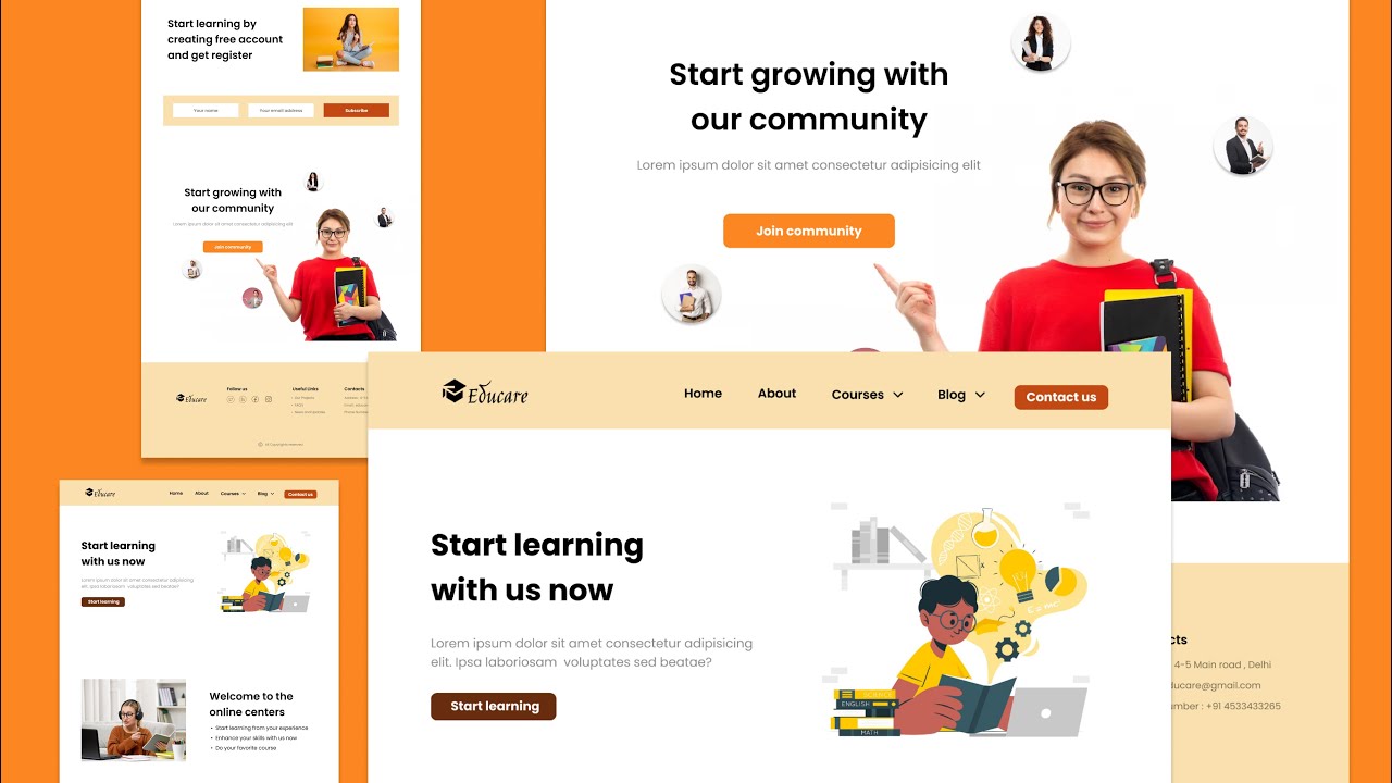 How to create education website using Figma | Website design | Full ...
