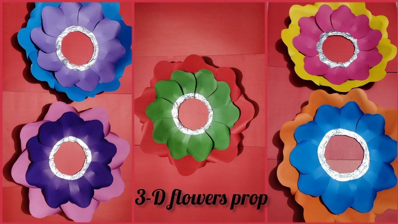 face prop 3-D flower with using hard chart paper / DIY/ props - YouTube