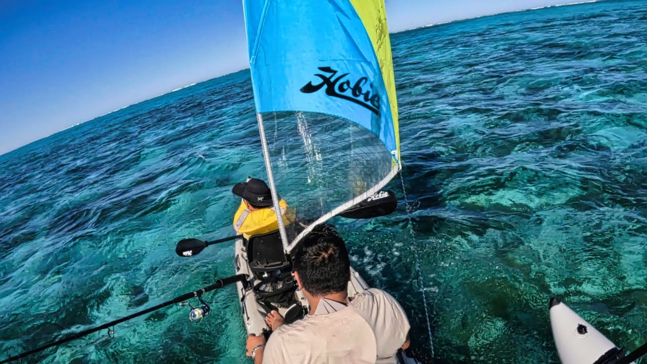 Hobie Oasis Tandem Kayak Sailing 14 Mile Beach Ningaloo Reef - YouTube