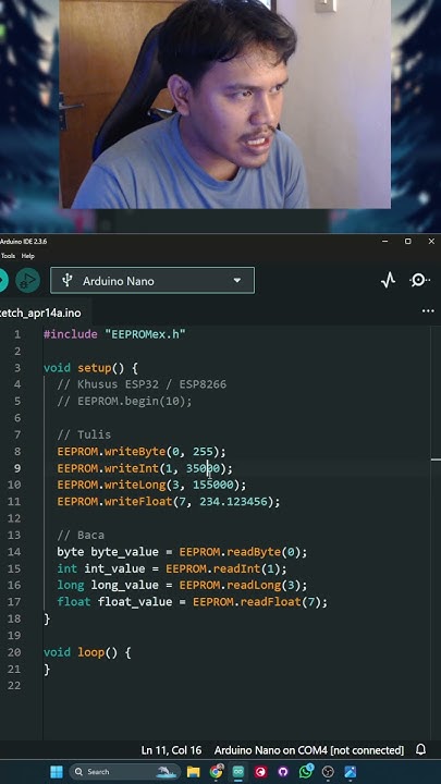 #shorts EEPROM #ARDUINO untuk Data byte, integer, long, hingga Float ...