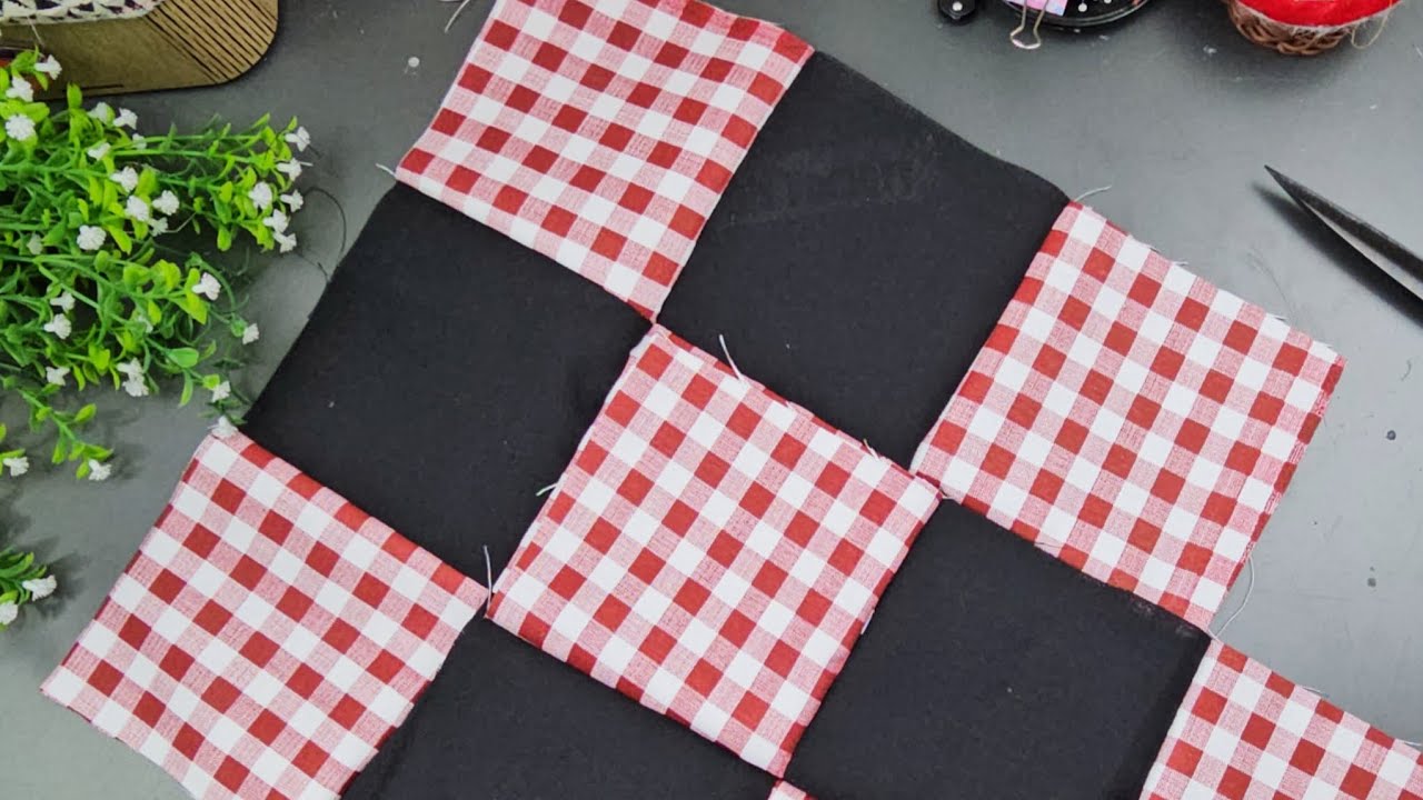 Square Fabric Tote Bag DIY Tutorial How to Sew a Patchwork Tote Bag ...