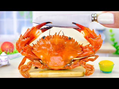 🦀 Yummy Miniature Crab Burger with Flamin' Hot Cheetos 🍔Tasty Miniature Cooking Food In Tiny Kitchen