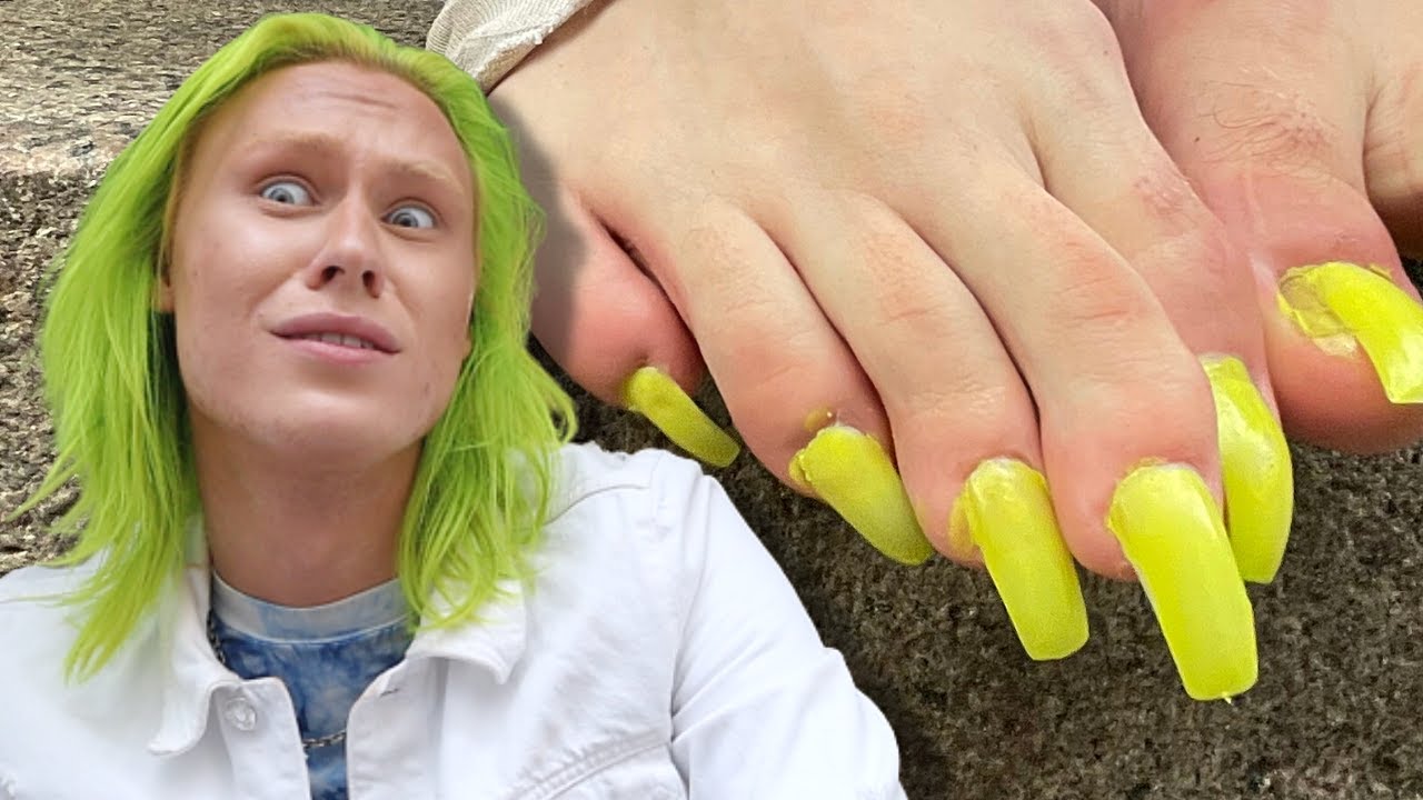 et døgn med ultra lange tå-negle! - YouTube
