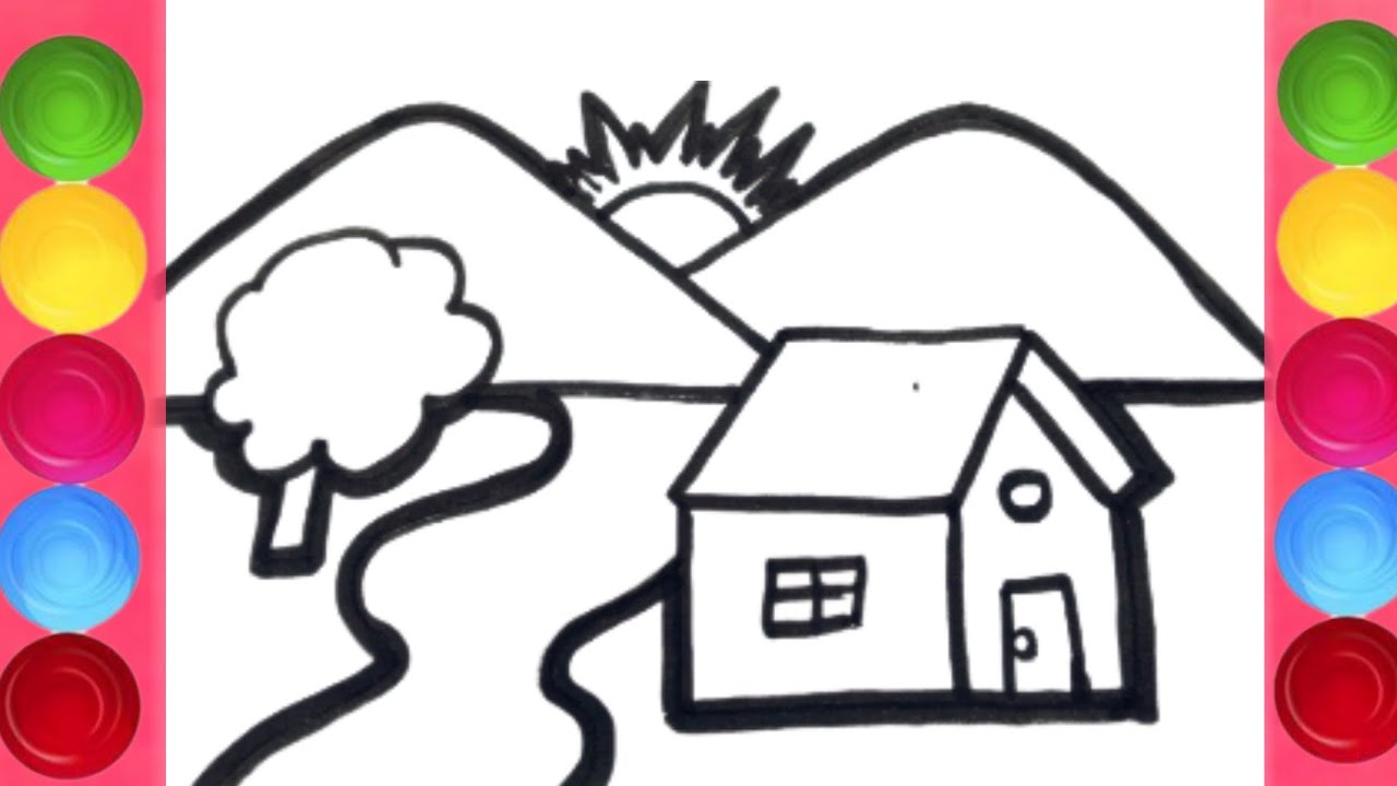 Scenery Drawing, Colouring and Painting for kid's, Toddlers| How to ...