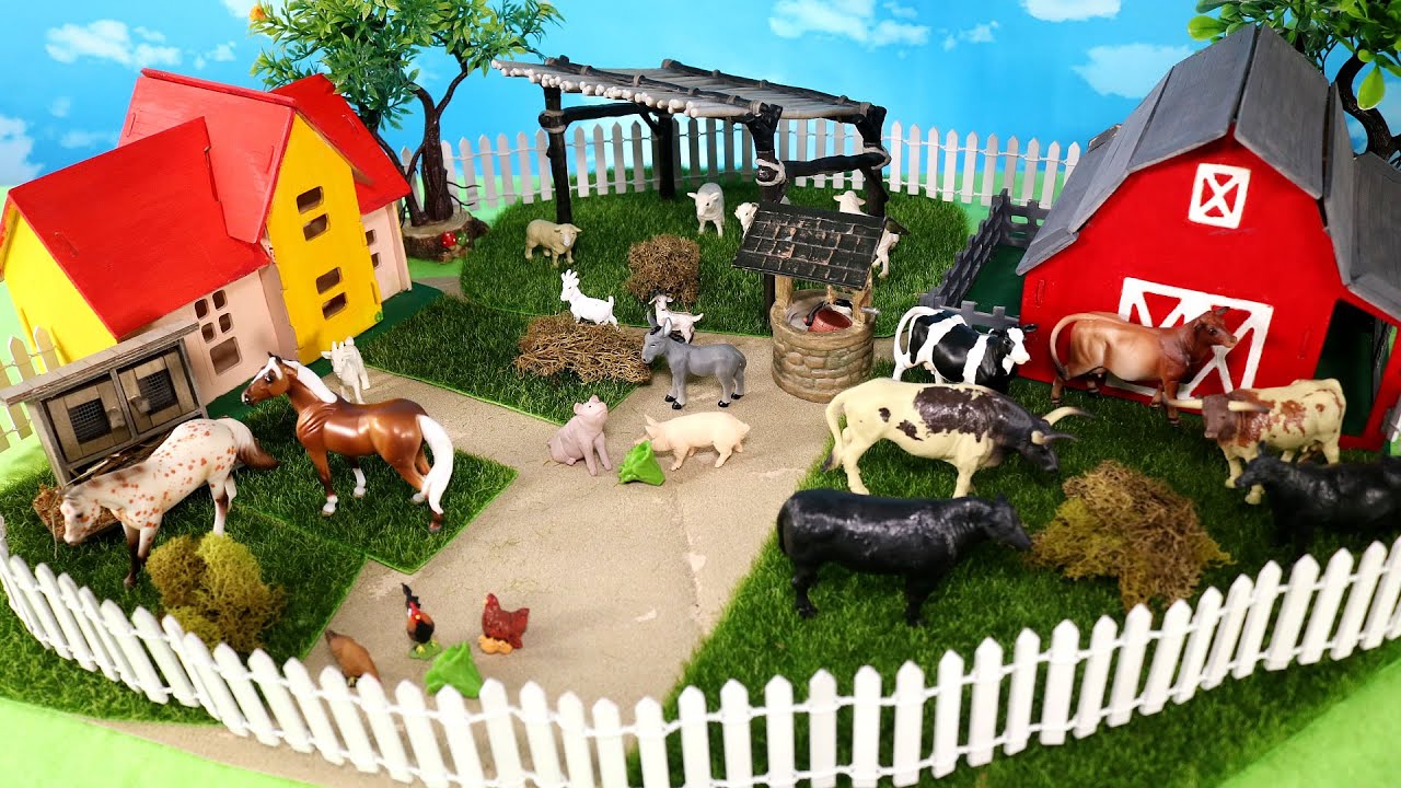 Mini Country Diorama and Farm Animal Figurines - YouTube