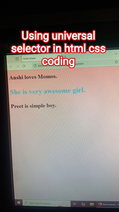 Using universal selector in html css coding #html #webdesign #coding #htmlcoding #codinglife# ...