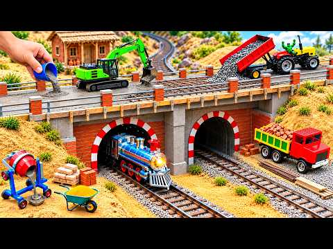 DIY Mini Truck Builds Strong & Metal Railing Overhead Bridge for Track | Mini Construction Project