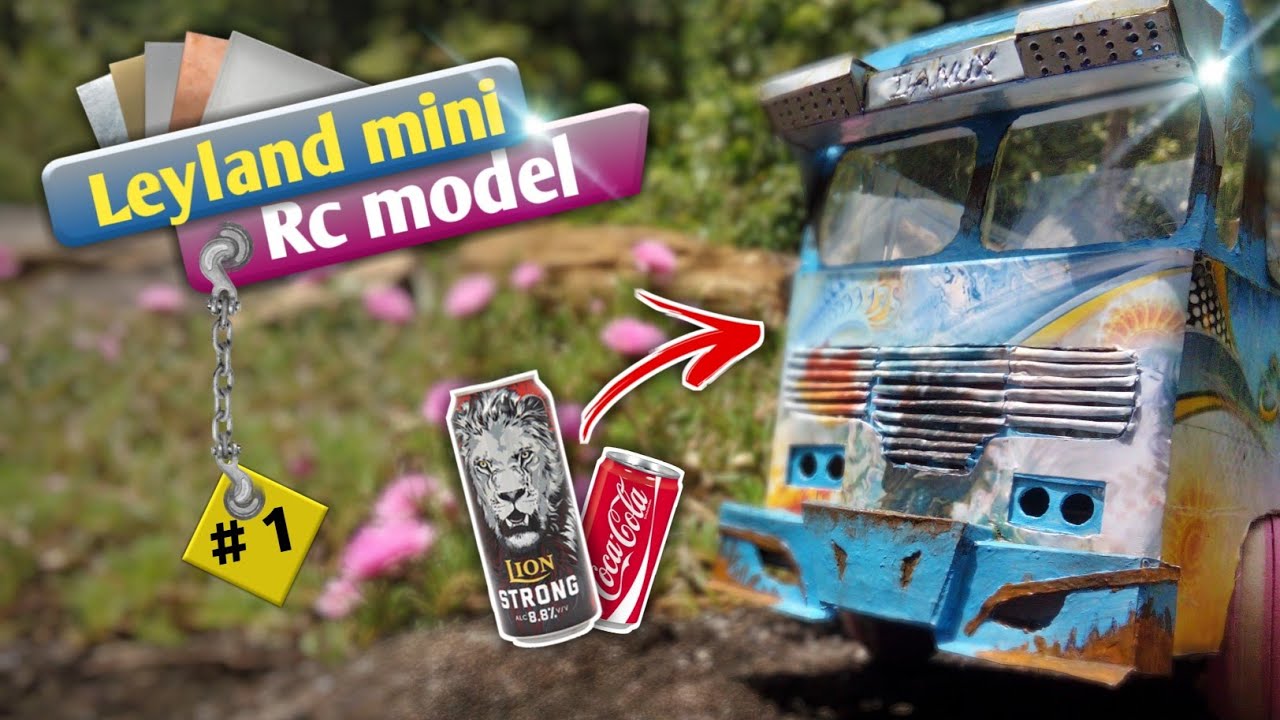 How to make a leyland mini bus rc model using beer can | part 01 | Lion ...