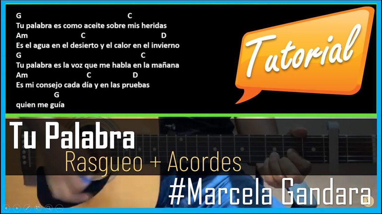 Tu palabra tutorial con guitarra acustica | Marcela Gandara | Guitarra ...