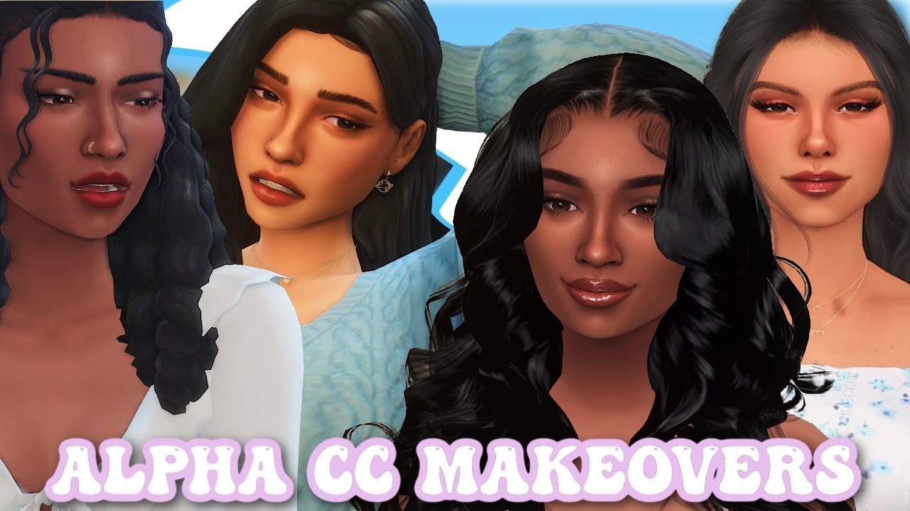Giving my maxis match sims Alpha cc makeovers//Sims 4 CAS - YouTube