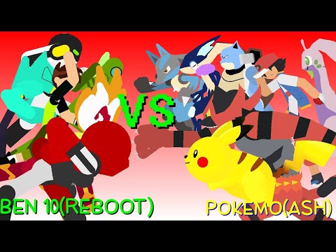 Pokemo (Ash)vs Ben 10 Reboot(stick nodes POKEMON)