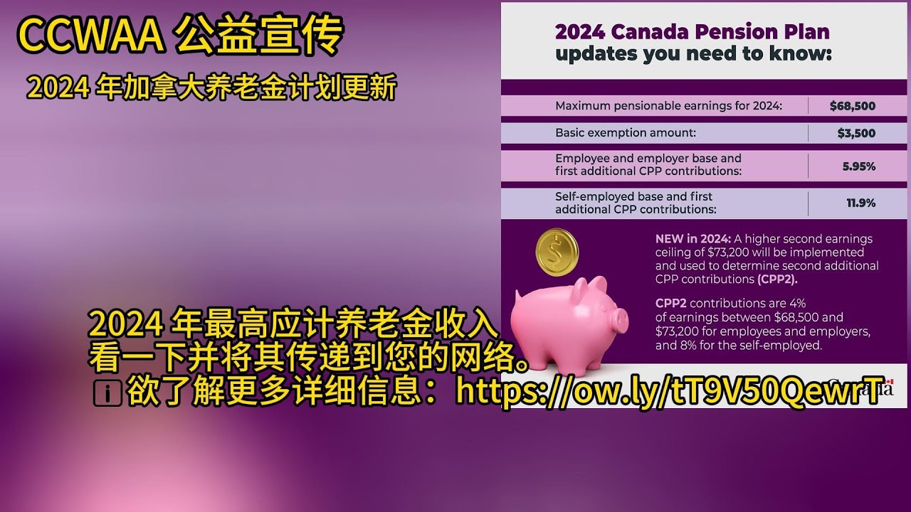 2024 年加拿大CPP计划更新 | 2024 Canada Pension Plan updated | CCWAA @on 2023 12 ...