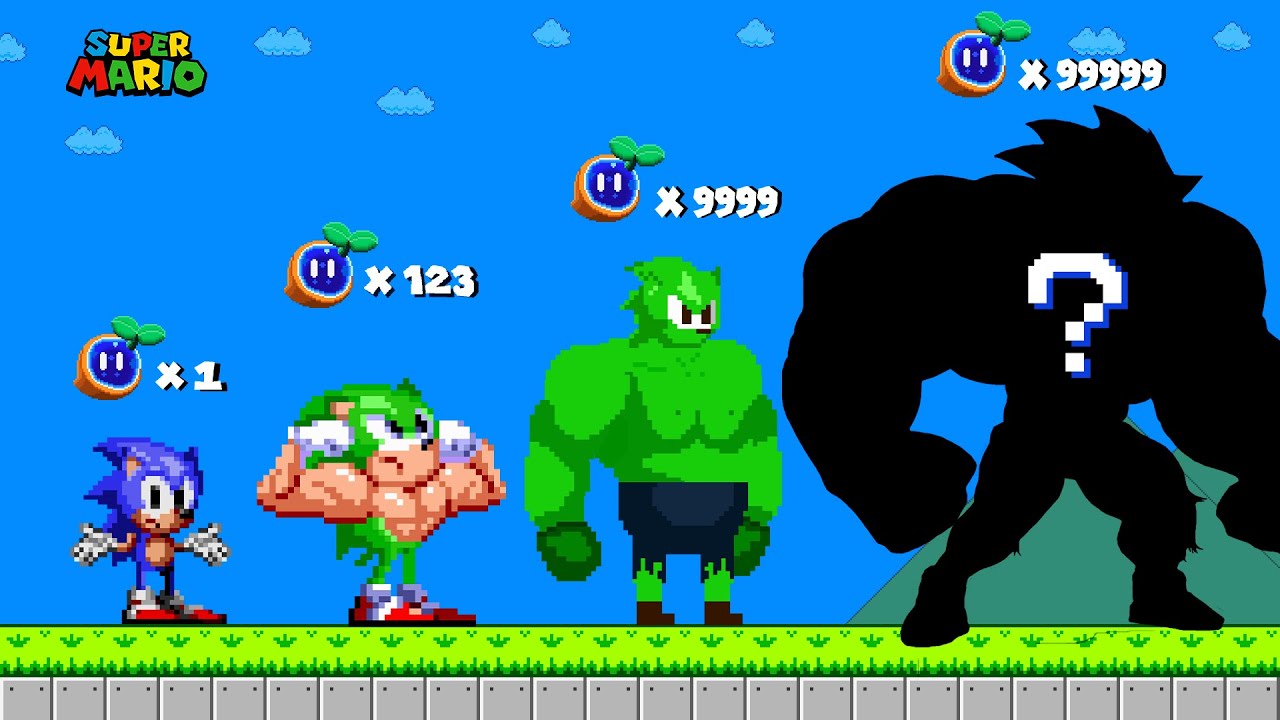 Upgrading Sonic STRONGEST Ever!? | Sonic Muscle HULK in Super Mario ...
