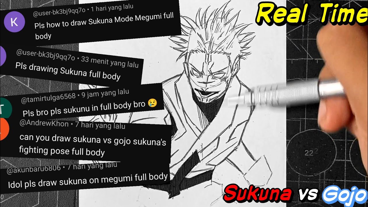 How to draw Sukuna full body Step By Step - Jujutsu Kaisen - YouTube