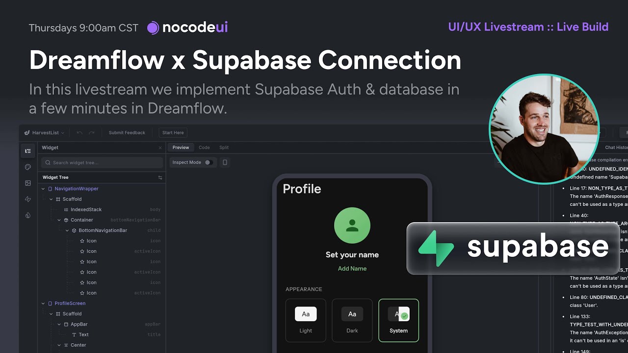 Vibe Building in DreamFlow Part 2 -- Connecting Supabase Auth & Database - YouTube
