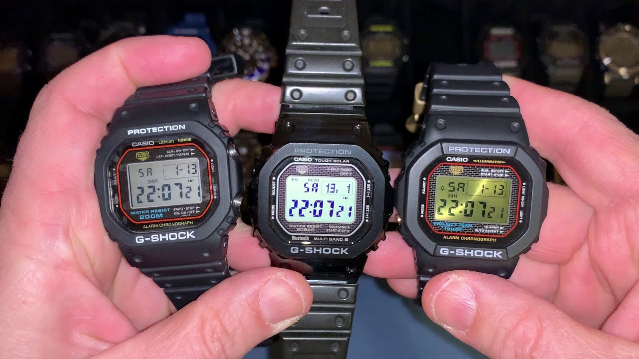 Casio G-Shock DW-5000C-1A in "trio" with its modern "grandchildren ...