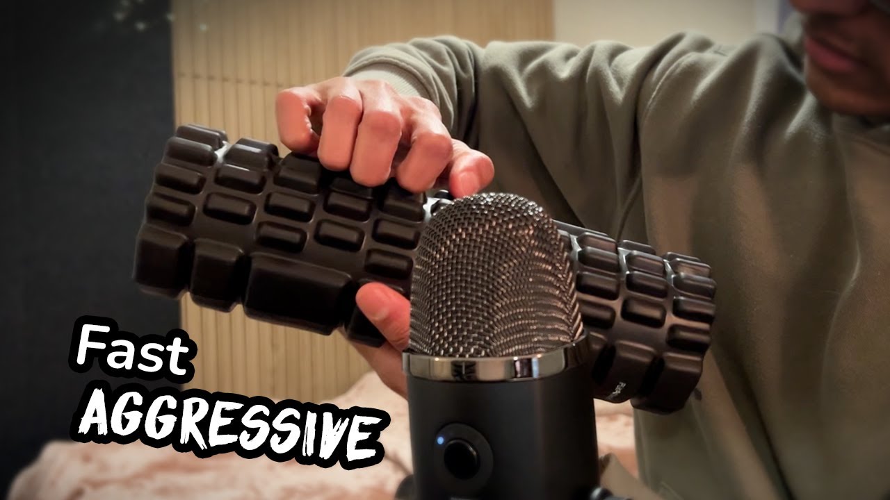 ASMR Fast aggressive tapping & Scratching on foam rollers - YouTube