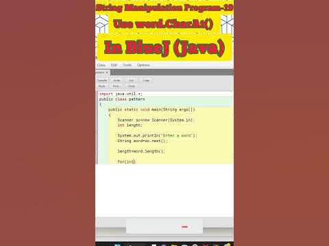 Use word.charAt() Function in BlueJ lI String Manipulation Program-19 ll #bluej ll #java ll Java ...