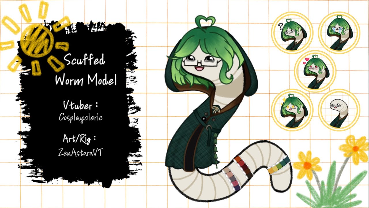 | Live2D Showcase | Scuffed Worm Vtuber Model | Cosplaycleric - YouTube