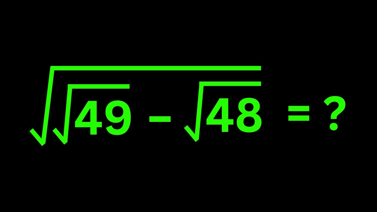 Nice Square Root Simplification - YouTube