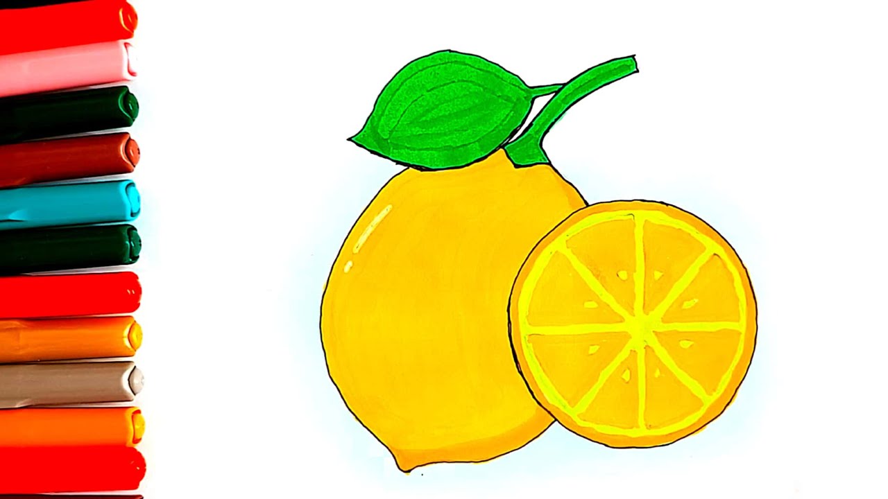 Drawing and Colouring a Lemon 🍋 - YouTube