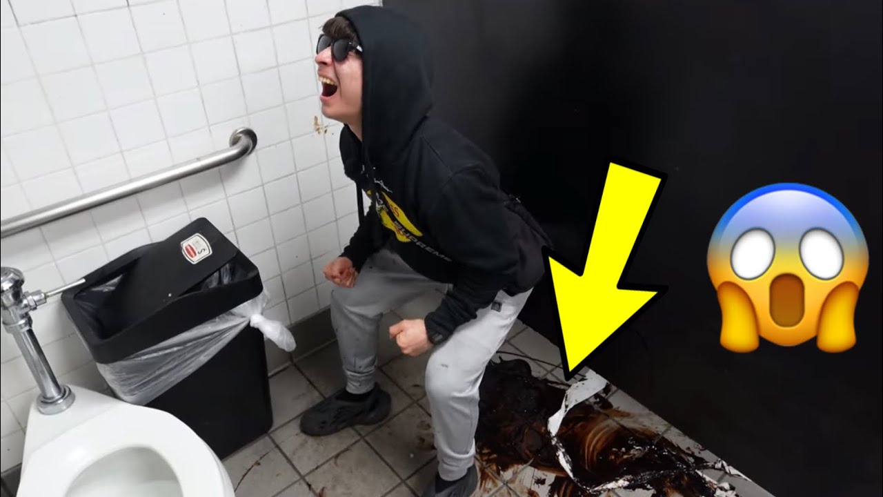 Fake Poop Prank In Public Bathrooms (Crazy Reactions!!) - YouTube
