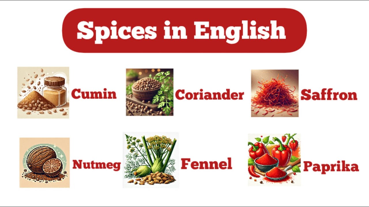 Learning Spices in English: simple definition and examples - YouTube