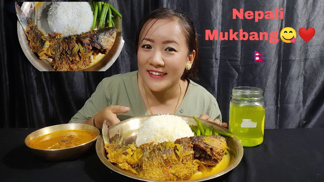 Massive Big Fish Curry With Rice And Pumpkin Vine(Farsi ko munta ...