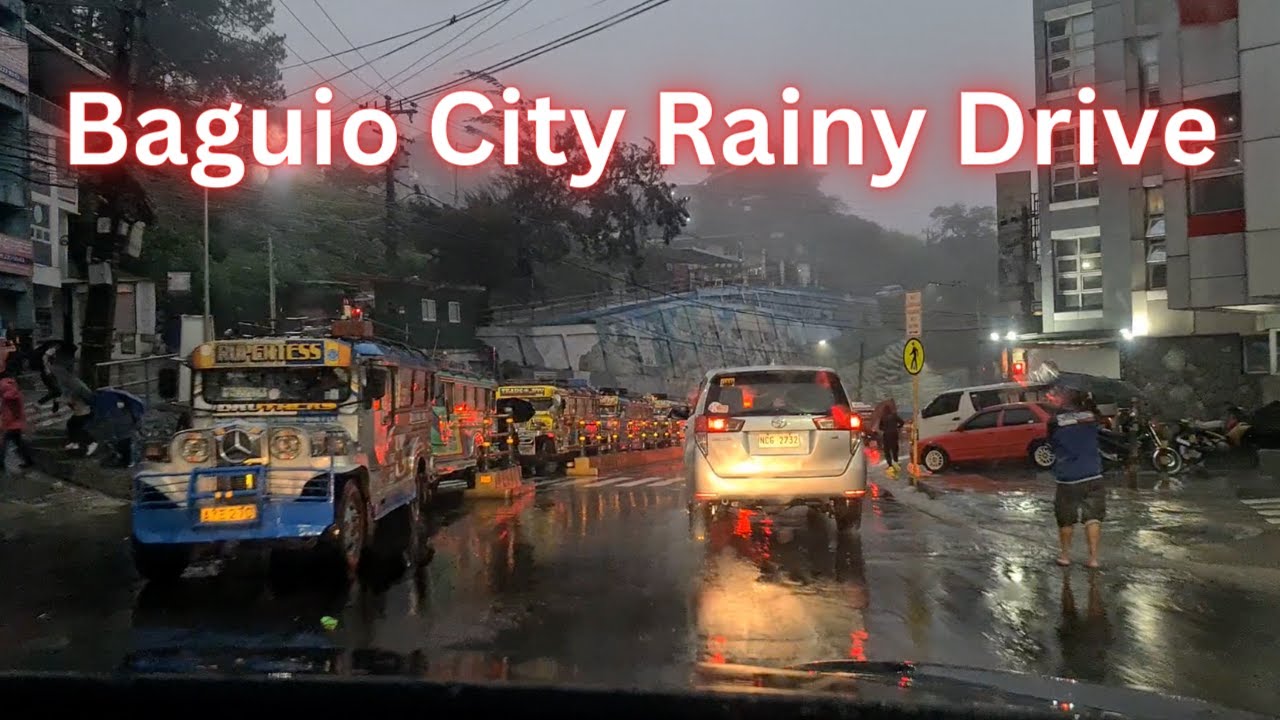 Baguio City Rainy Drive As Typhoon / Bagyong Betty / Mawar Brings Rain ...