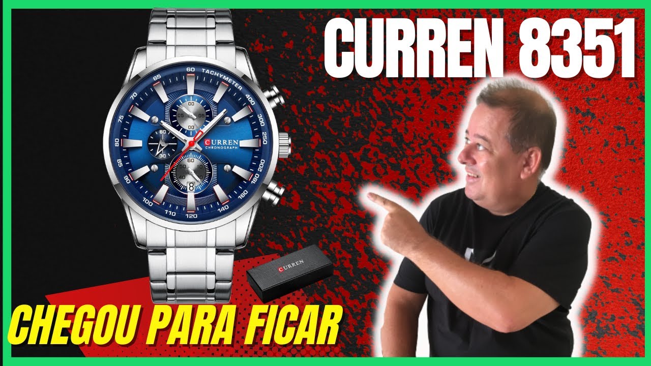 Rélogio Masculino [Curren 8351] Fundo Azul Elegante - YouTube