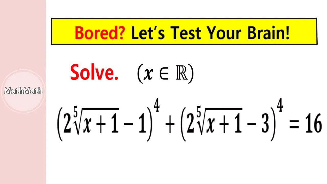 HOW TO: Special 4th degree equation with 5th roots - YouTube