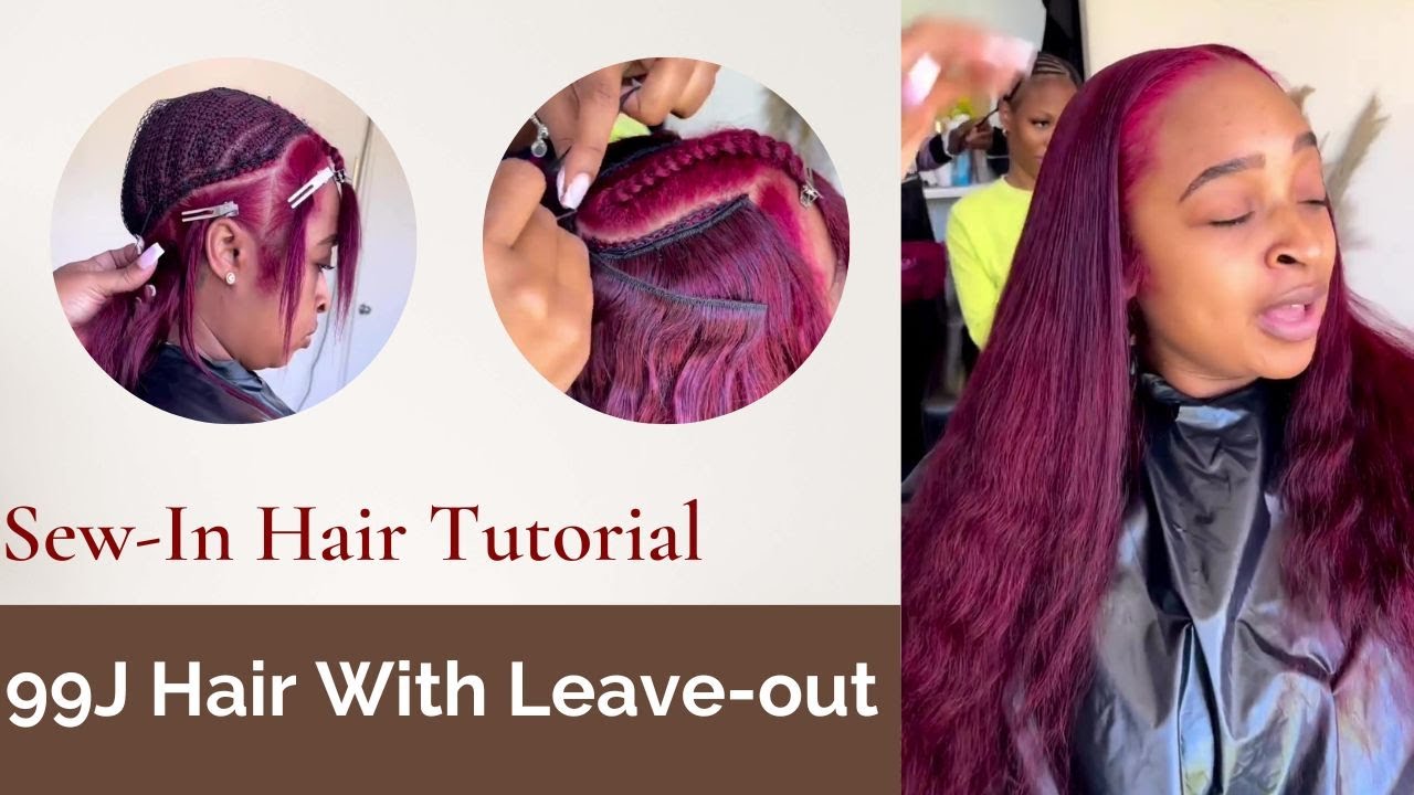 Basic Sew in Hair Bundles Tutorial! Middle Part Install wNatural Hair ...
