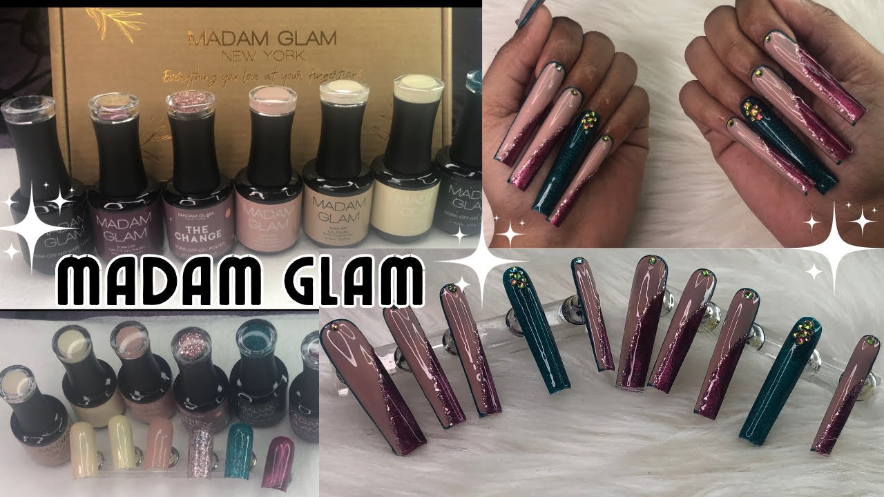 Testing Madam Glam Gel Polish | Extra Long Square Press-Ons - YouTube