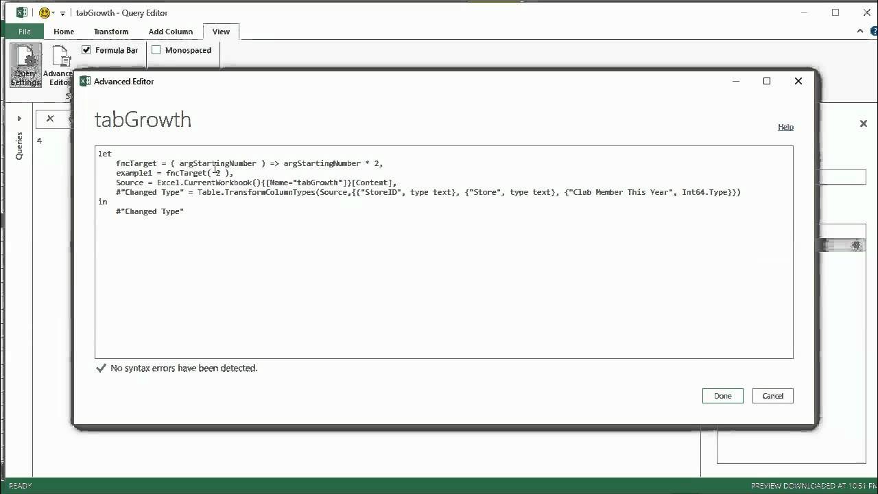 User Function Simple Power Query Jumpstarter Youtube