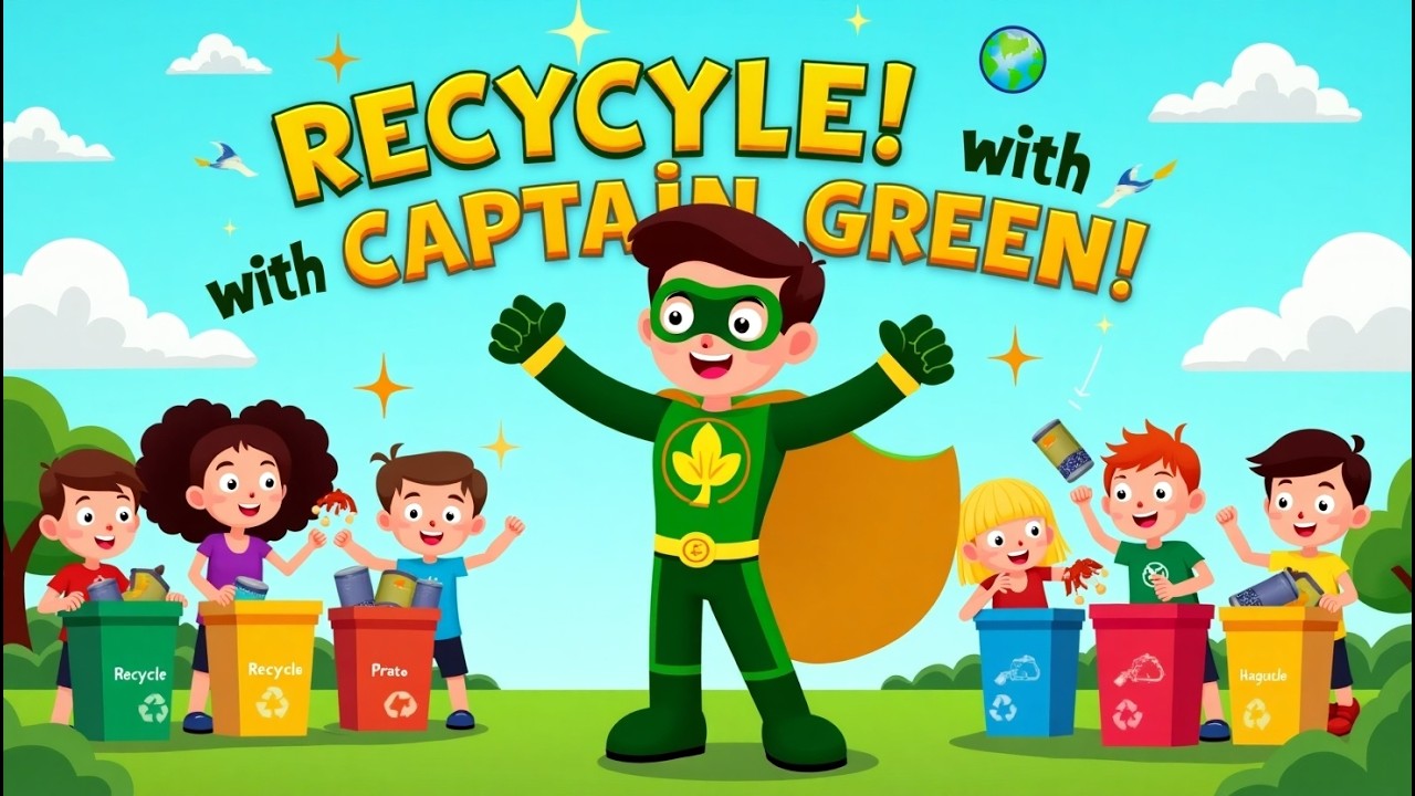 ♻️ Recycle Song for Kids | Captain Green the Superhero Saves the Planet ...