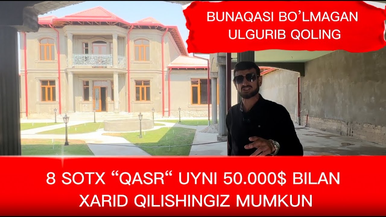 BUNAQASI BO'LMAGAN 8 SOTX 2 ETAJ QASR UYNI 50.000 $ BILAN XARID ...