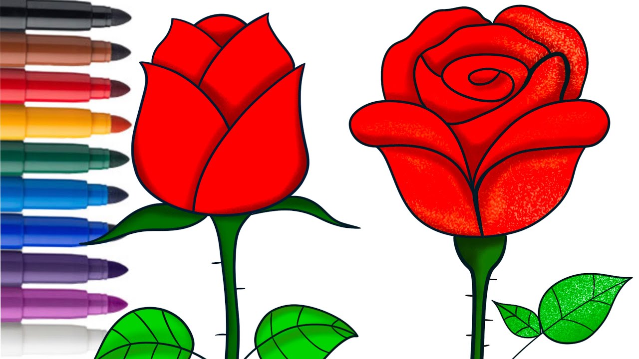 Comment apprendre à dessiner UNE ROSE facilement avec deux méthodes ...