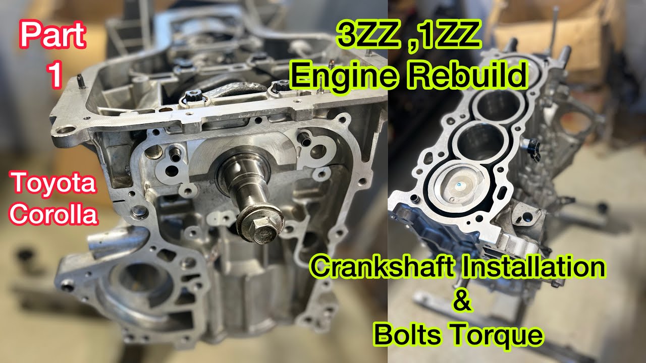 3ZZ-FE Engine Short Block Rebuilding || Crankshaft installation Of ...