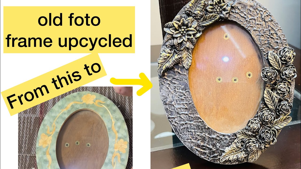 Upcycled Old Photo Frame|Diy| upcycling |tutorial | airdry clay - YouTube