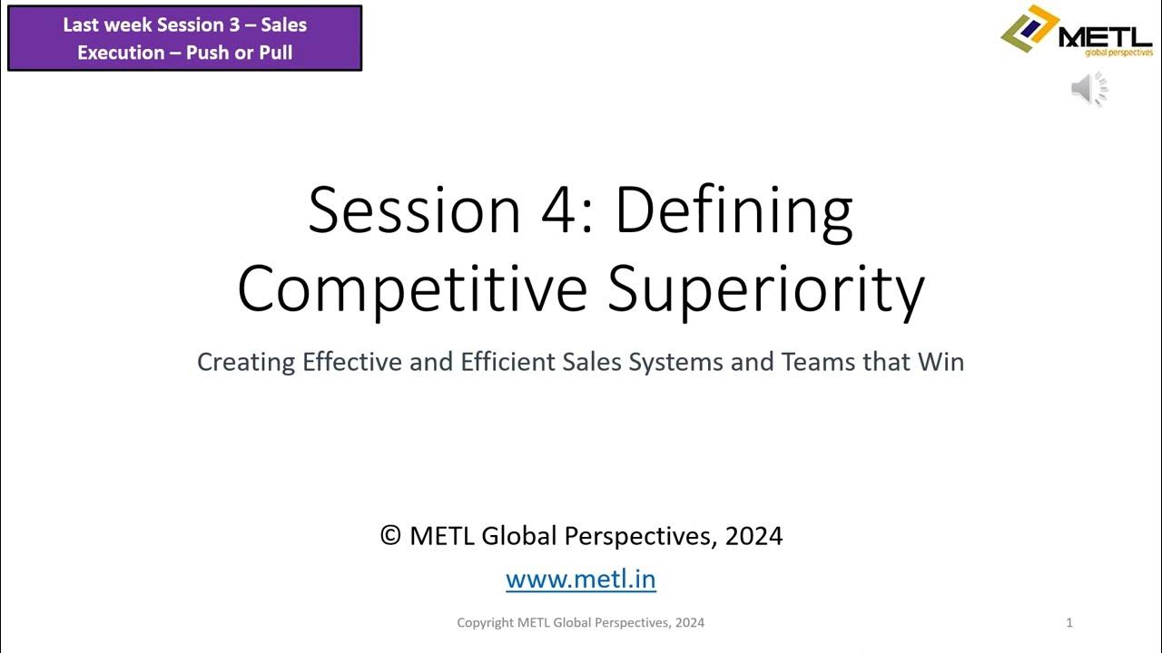 Session 4 - Defining Competitive Superiority - YouTube