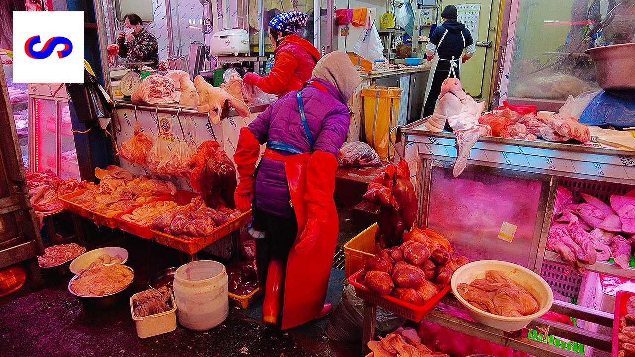 【4K】 A Vegetarian's Nightmare - Walking Majang Meat Market - 마장 축산물시장 ...