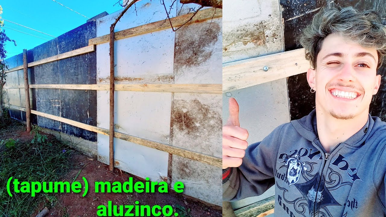 COMO FAZER UM TAPUME de madeira e aluzinco . - YouTube