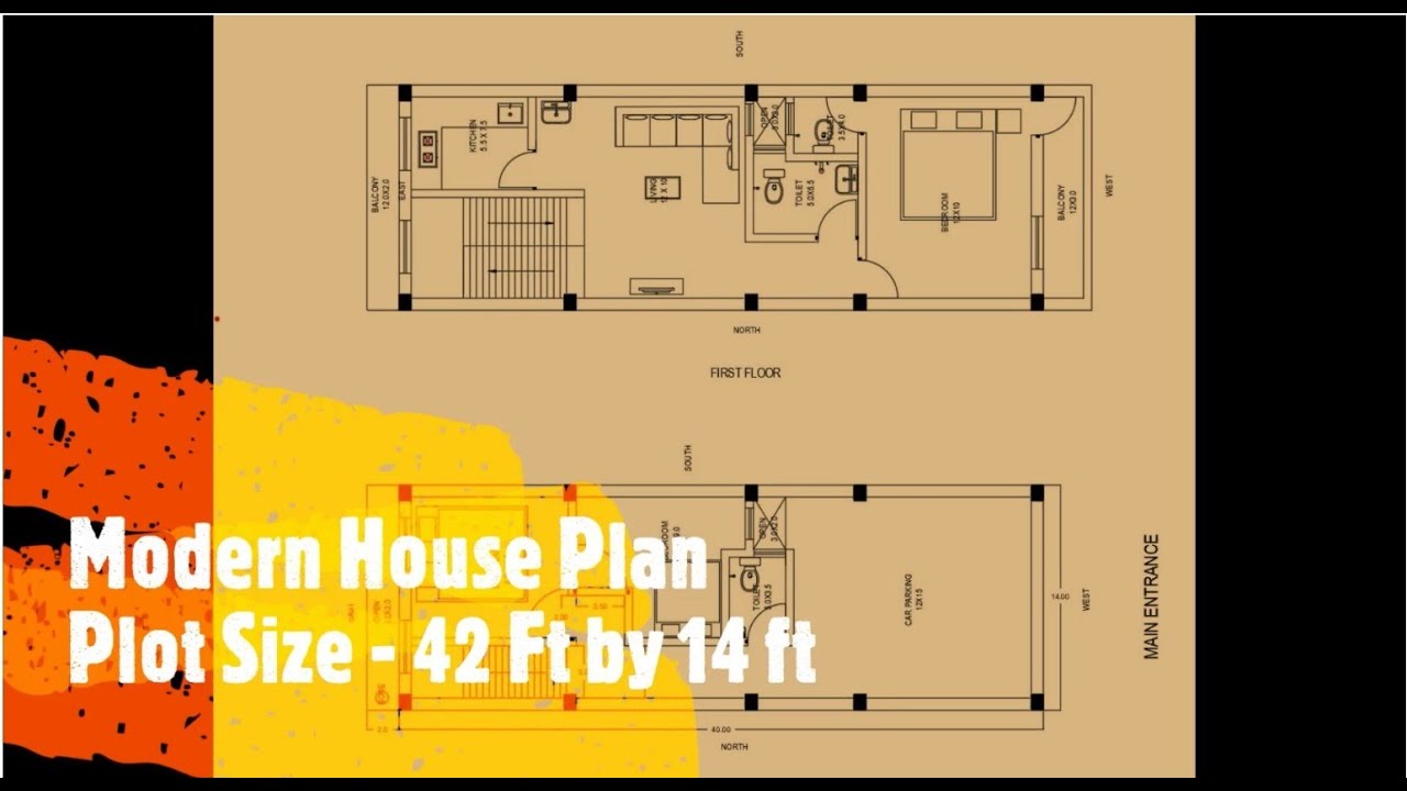 Modern House Plan, Plot Size 42 ft X 14 ft . As per Vastu. #3BHK Duplex ...