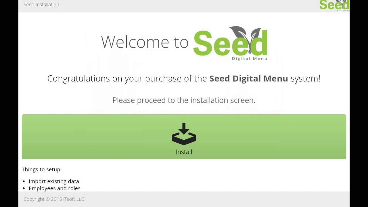 Seed Digital Menu - Clover - Initial Setup and Download - YouTube