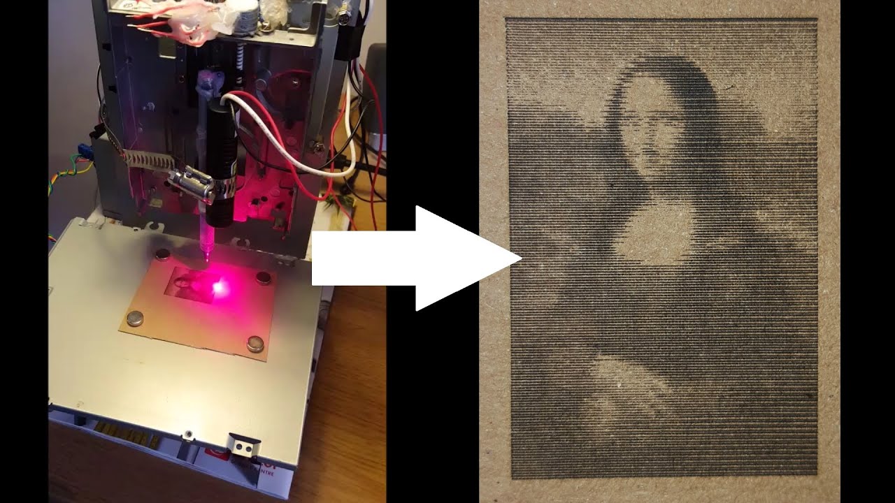 Raspberry Pi #5 - Laser CNC From Disc Drives (Improved) - YouTube