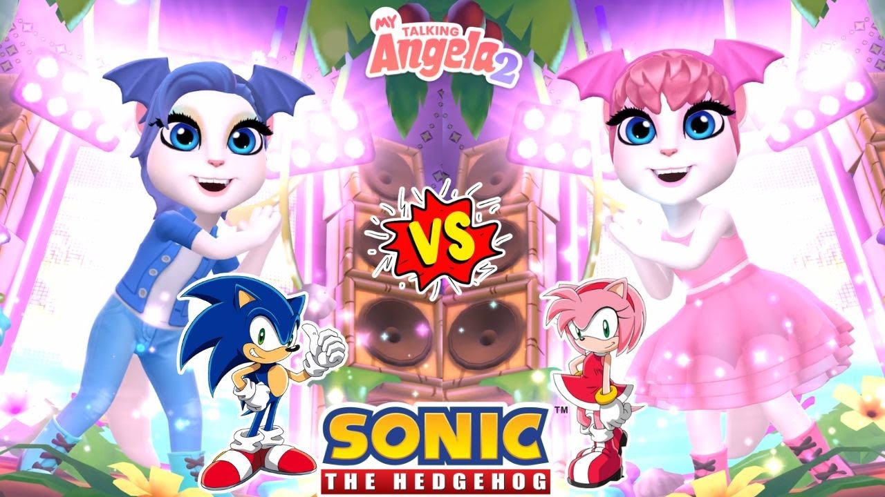 MY TALKING ANGELA 2 II 💙 SONIC 🆚️ AMY ROSE ️ COSPLAY 🦔💗😍# ...
