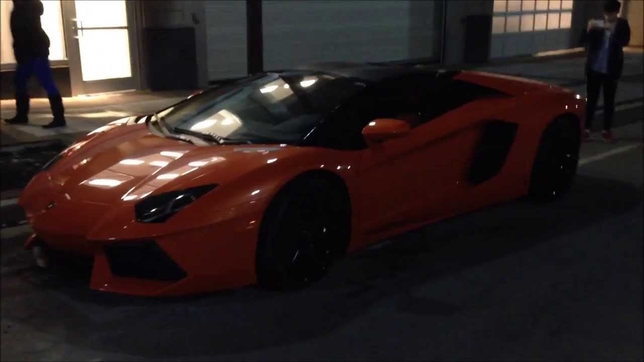 Lamborghini Aventador Roadster spotted at night! - YouTube